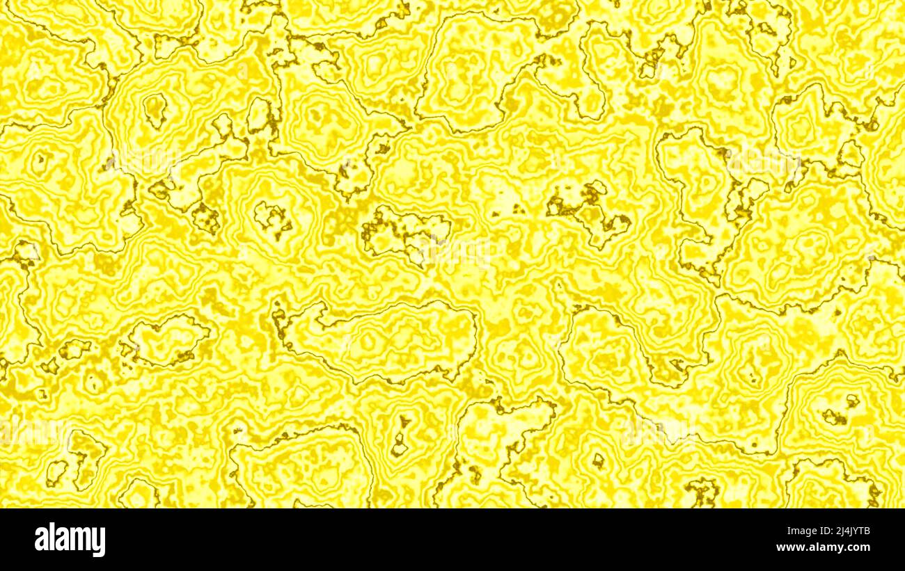 Abstract 3d Liquid Texture Of Yellow Color Seamless Loop Design Bright Moving And