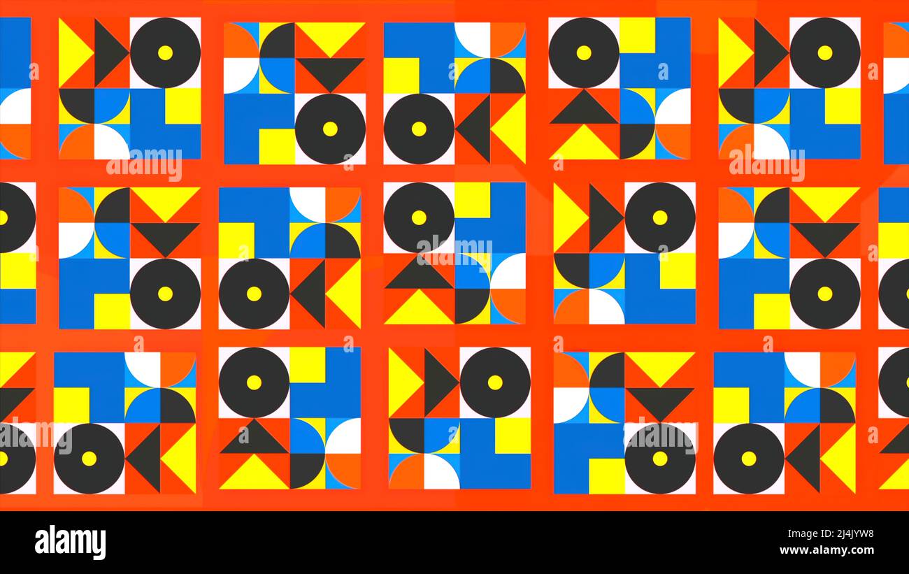 Colorful background with moving geometric shapes in kaleidoscope style ...