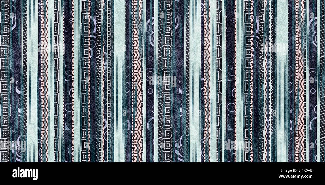 Seamless tribal ethnic stripe grungy border surface pattern design for ...
