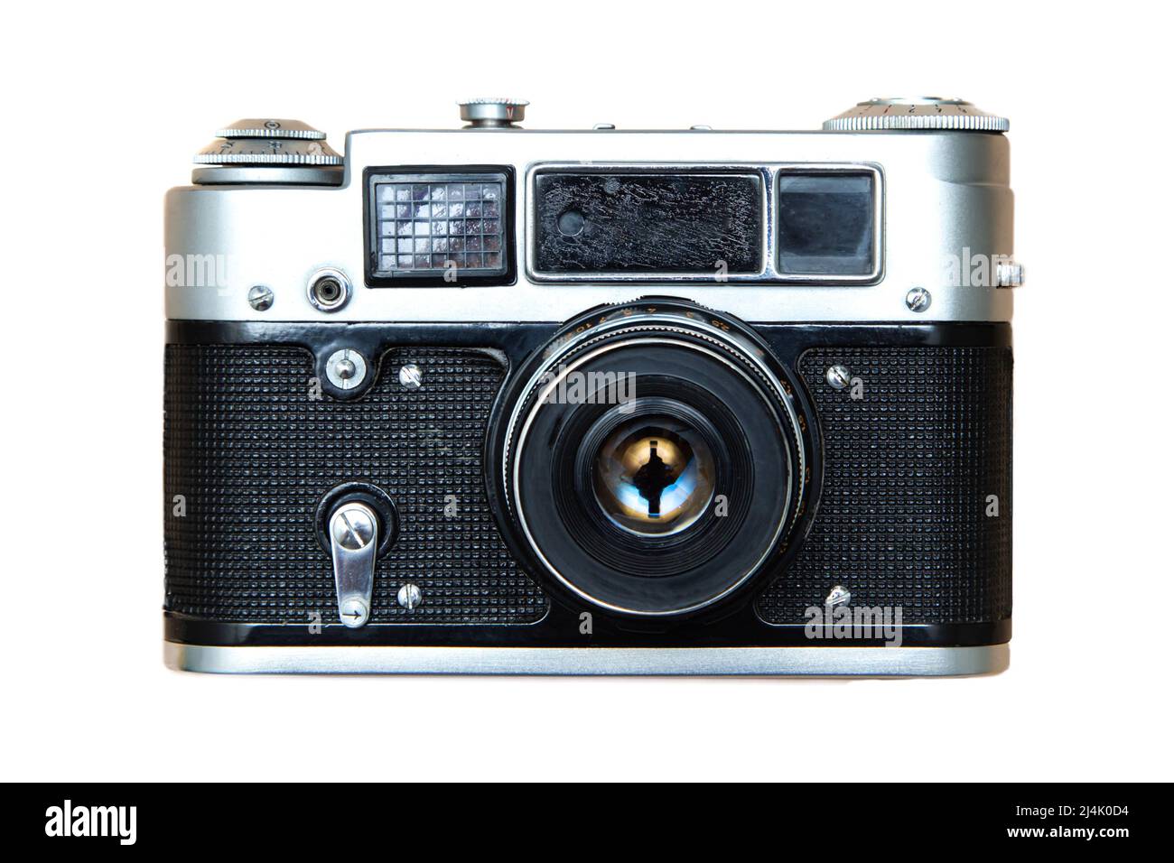 Old soviet camera on isolated on white background. Retro, vintage Stock ...