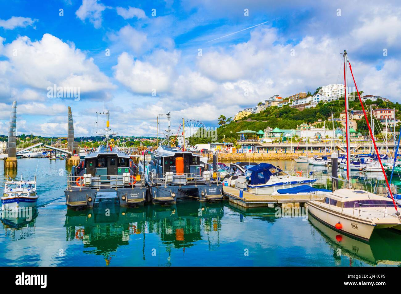 The seaside town of Torquay on the English Riviera in Devon England UK ...