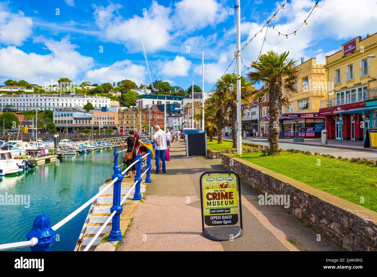 The seaside town of Torquay on the English Riviera in Devon England UK ...