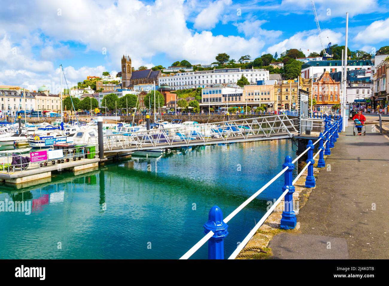 The seaside town of Torquay on the English Riviera in Devon England UK ...
