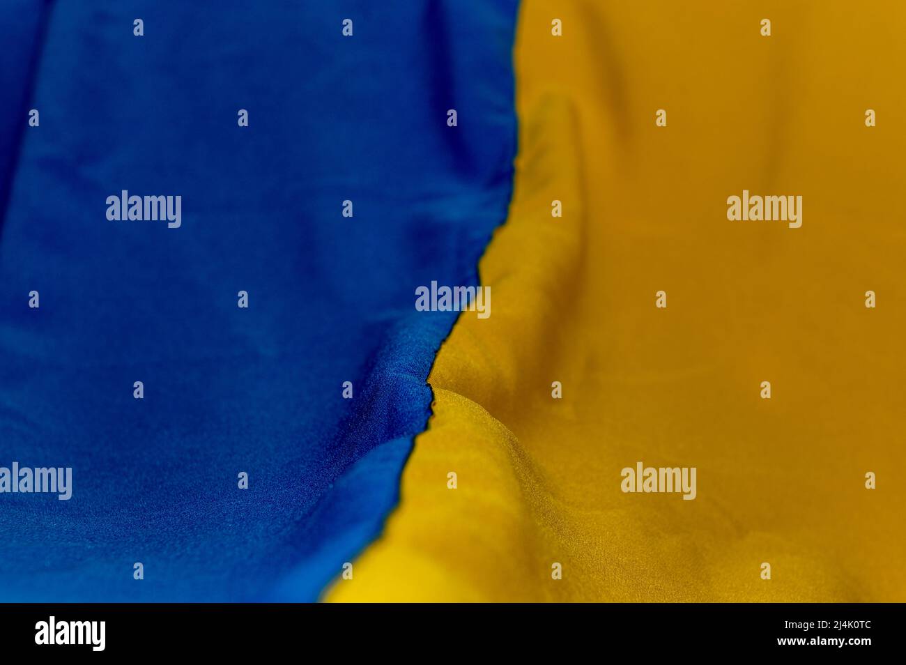 Ukraine National flag. Fabric textured flag of Ukraine. Blue and yellow ...