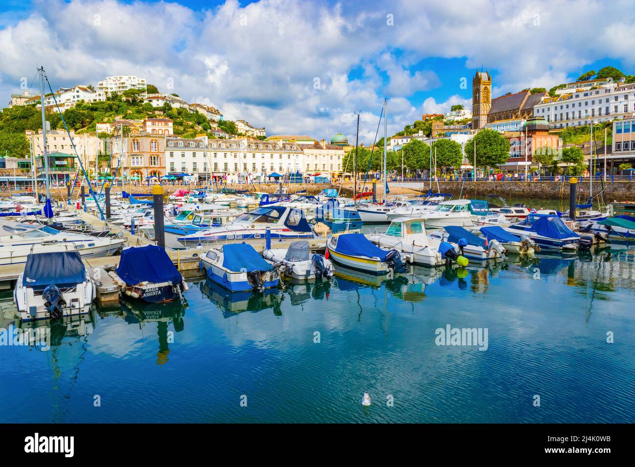 The seaside town of Torquay on the English Riviera in Devon England UK ...