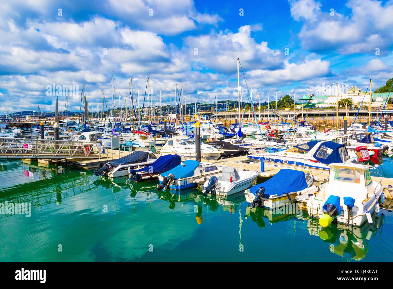 The seaside town of Torquay on the English Riviera in Devon England UK ...