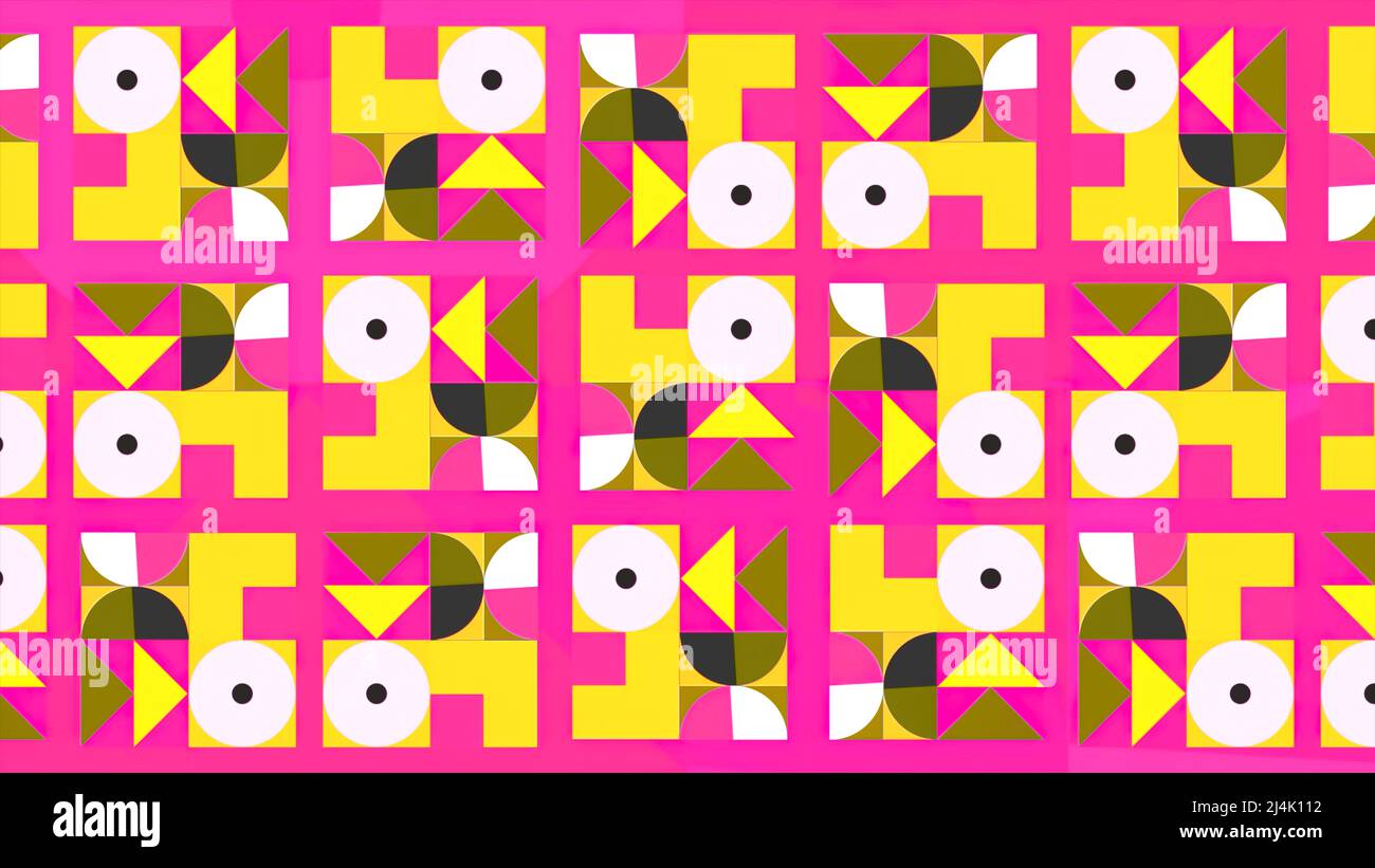 Colorful background with moving geometric shapes in kaleidoscope style ...