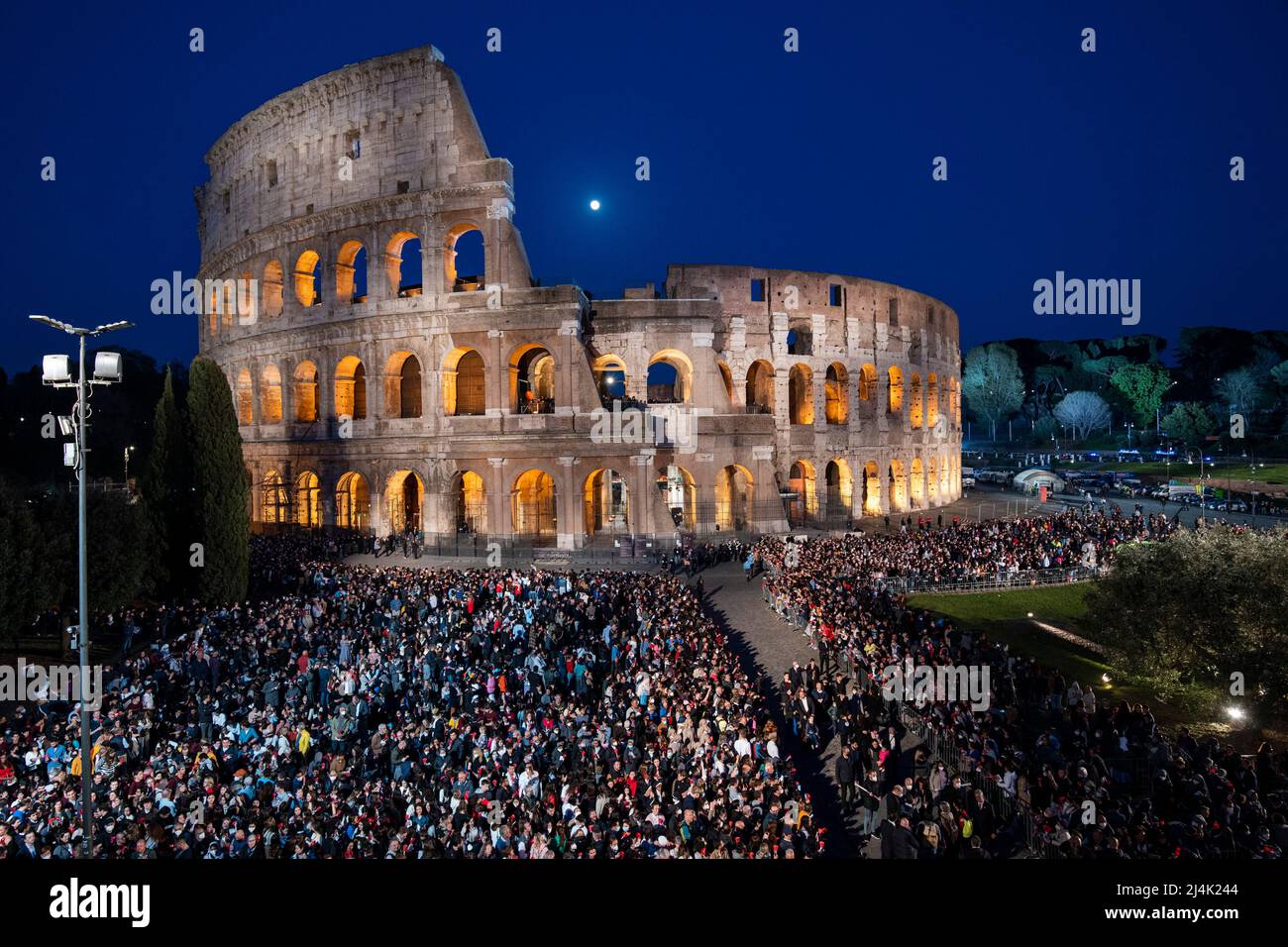Rome, Italy. 15th Apr, 2022. View of the Colosseum during the Via ...