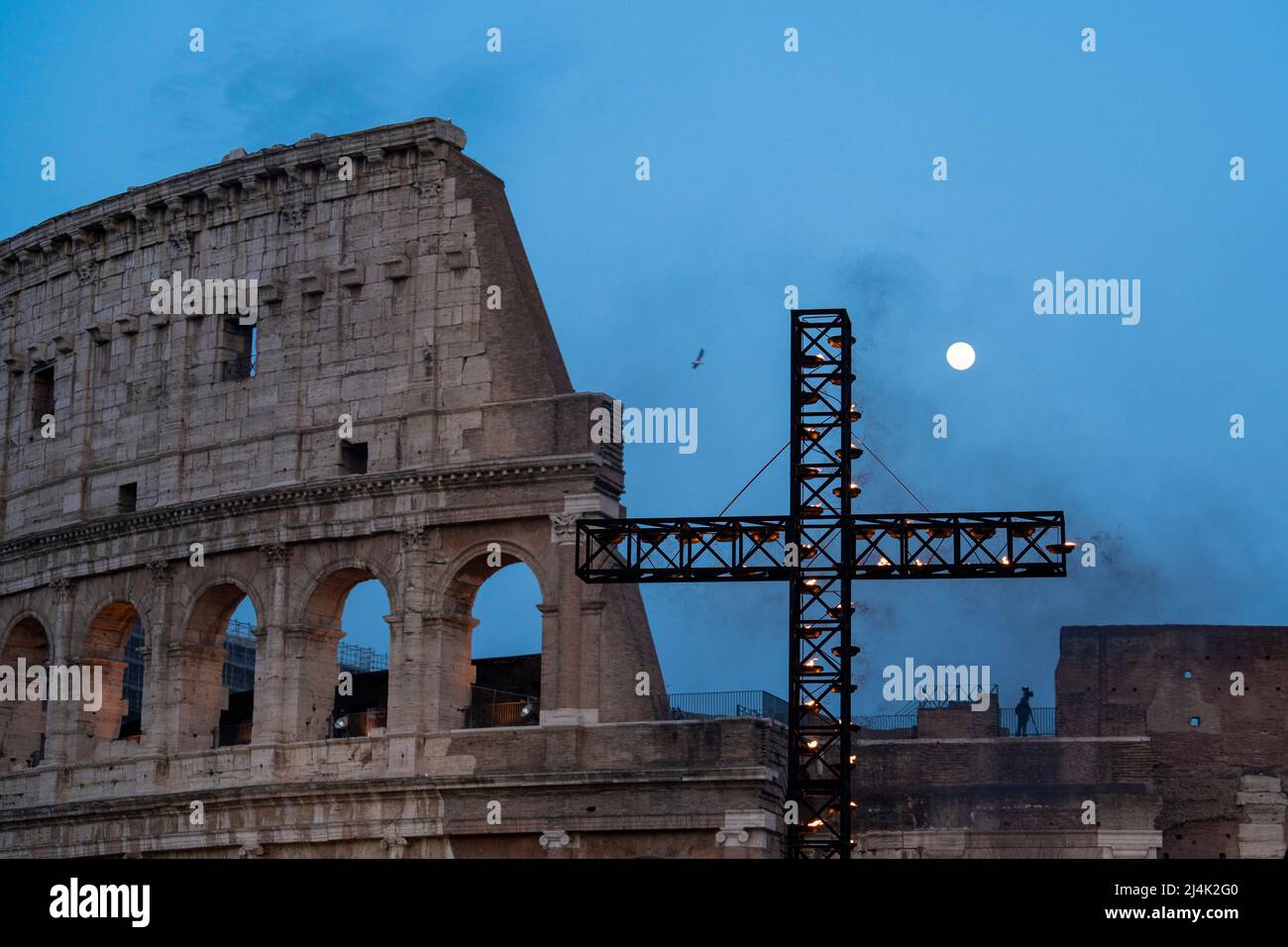 Rome, Italy. 15th Apr, 2022. View of the Colosseum during the Via ...