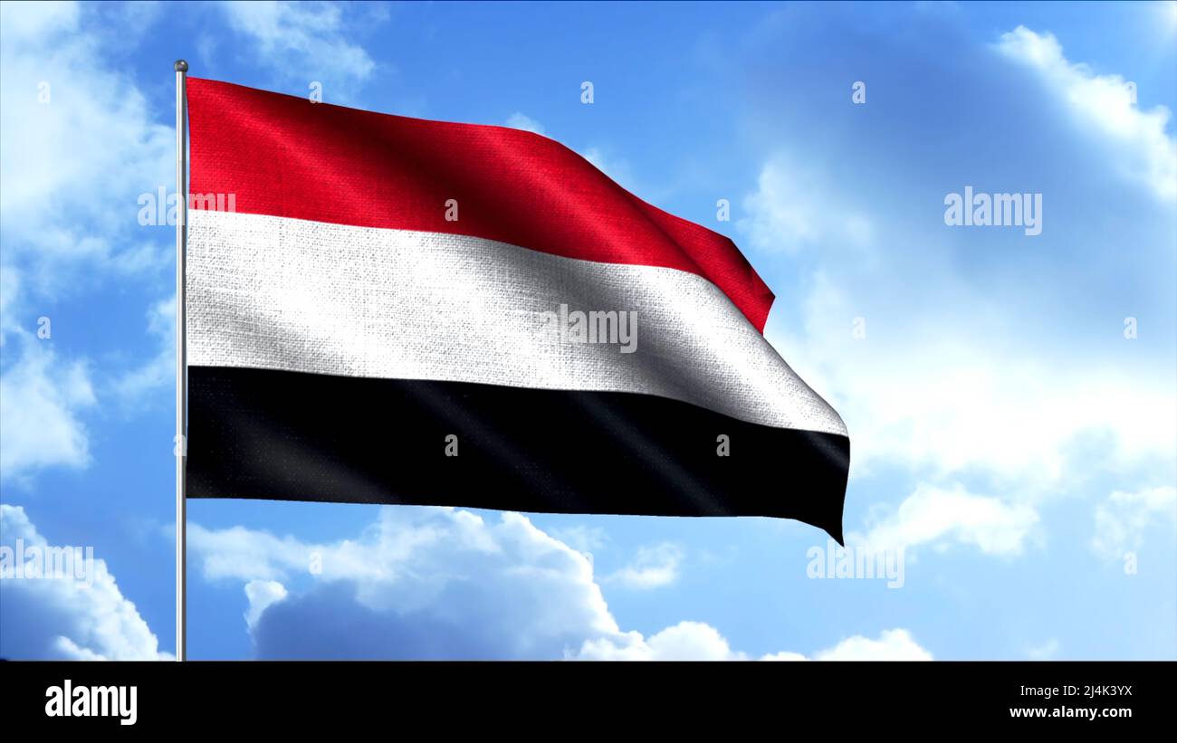 Patriotic flags of country are fluttering in wind. Motion. Flag on ...