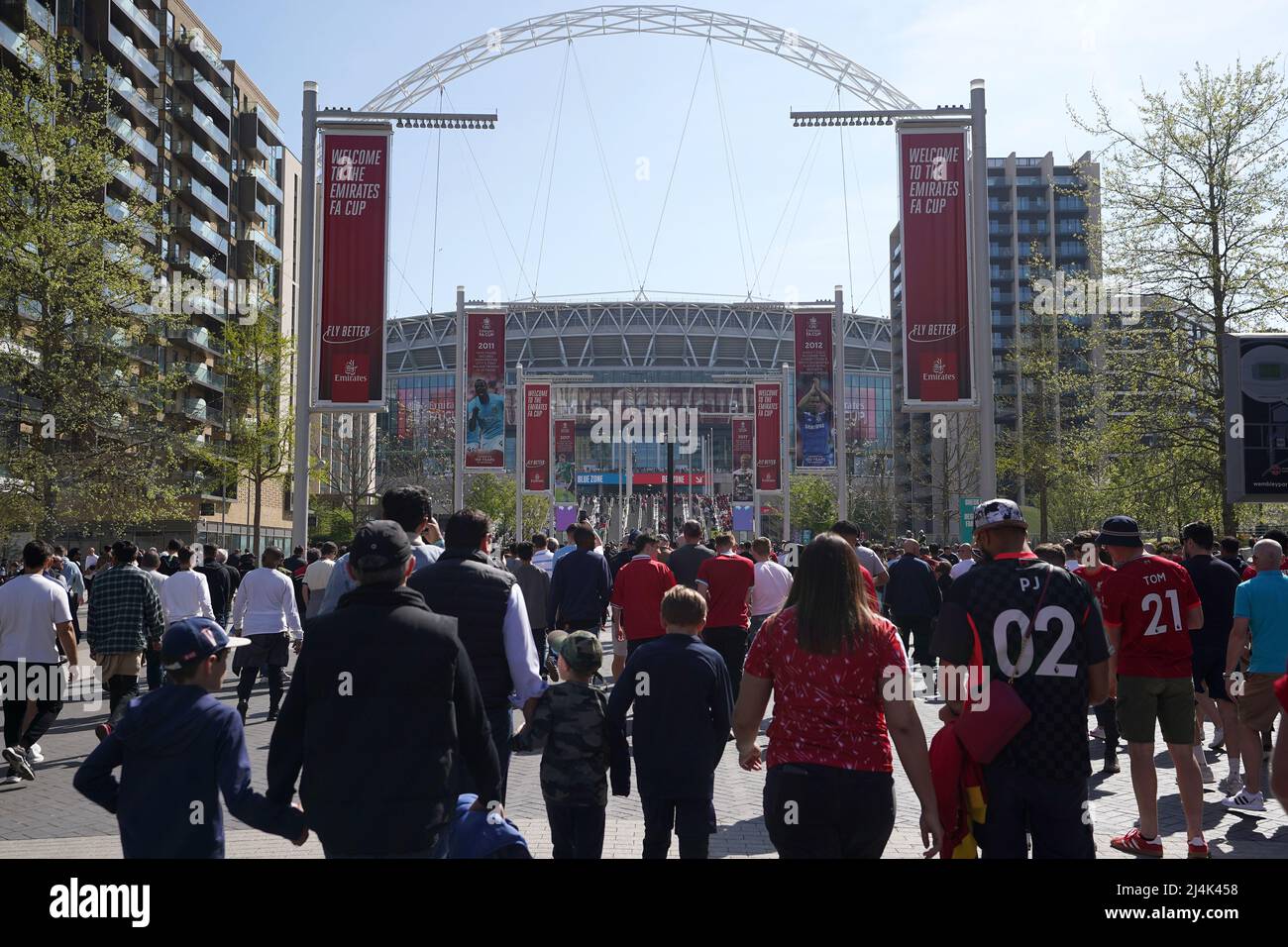 Fans on Wembley Way before the Emirates FA Cup semi final match at ...