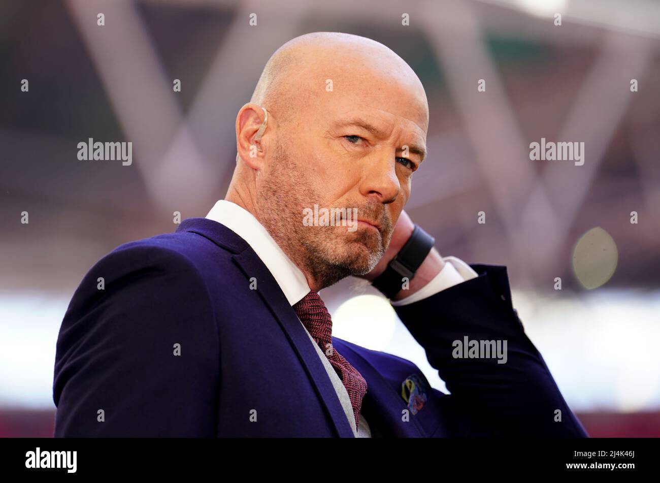 Alan Shearer prior to the Emirates FA Cup semi final match at Wembley ...