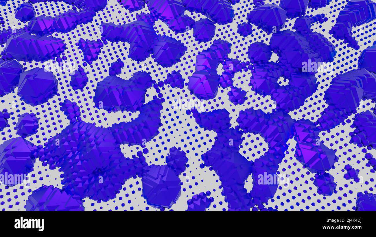 White background.Design. A bright background on which blue blots in 3d ...