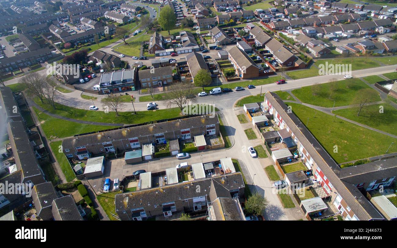 aerial view of Cheltenham avenue, Bransholme, Hull Stock Photo - Alamy
