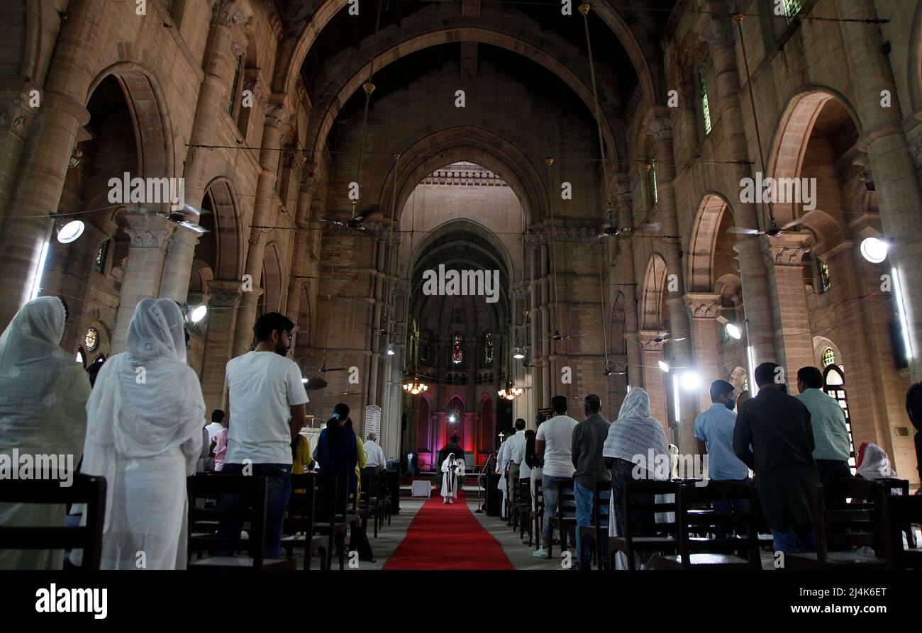 Indian Christian people take part in prayer and religious procession on ...