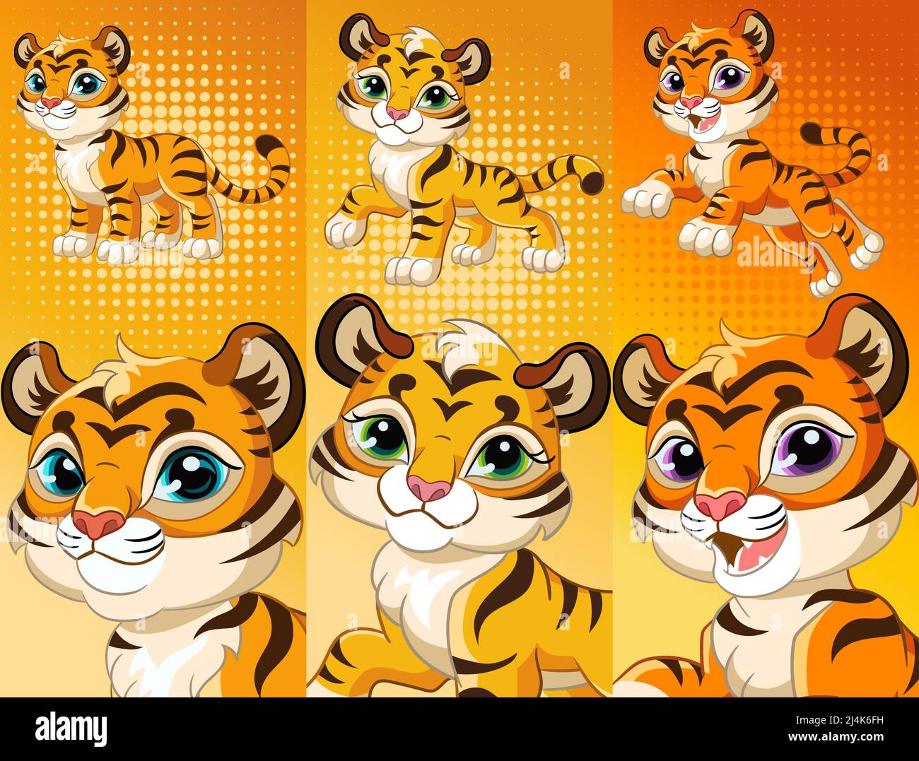 Three little tigers Stock Vector Images - Alamy