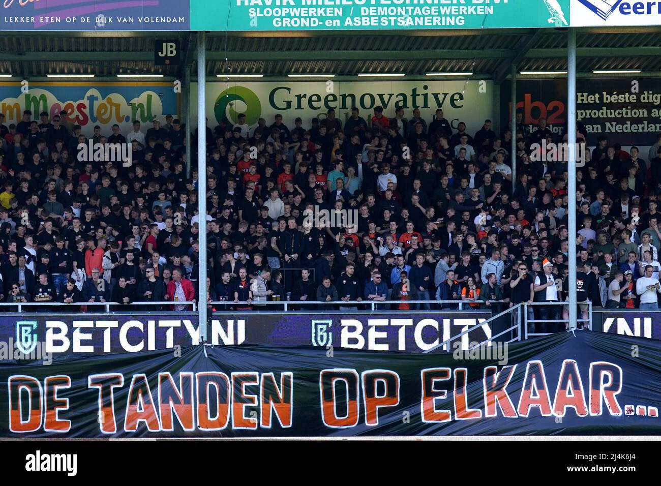 VOLENDAM, NETHERLANDS - APRIL 16: Fans during the Dutch ...