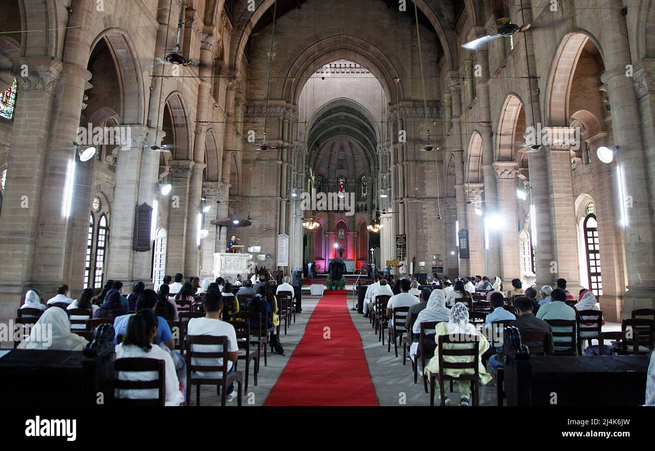 Indian Christian people take part in prayer and religious procession on ...