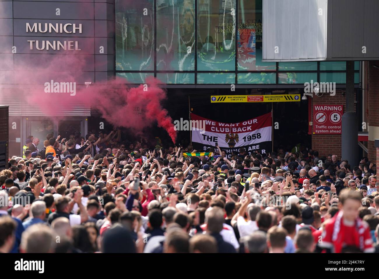 Manchester United fans in a protest against the team's ownership ...