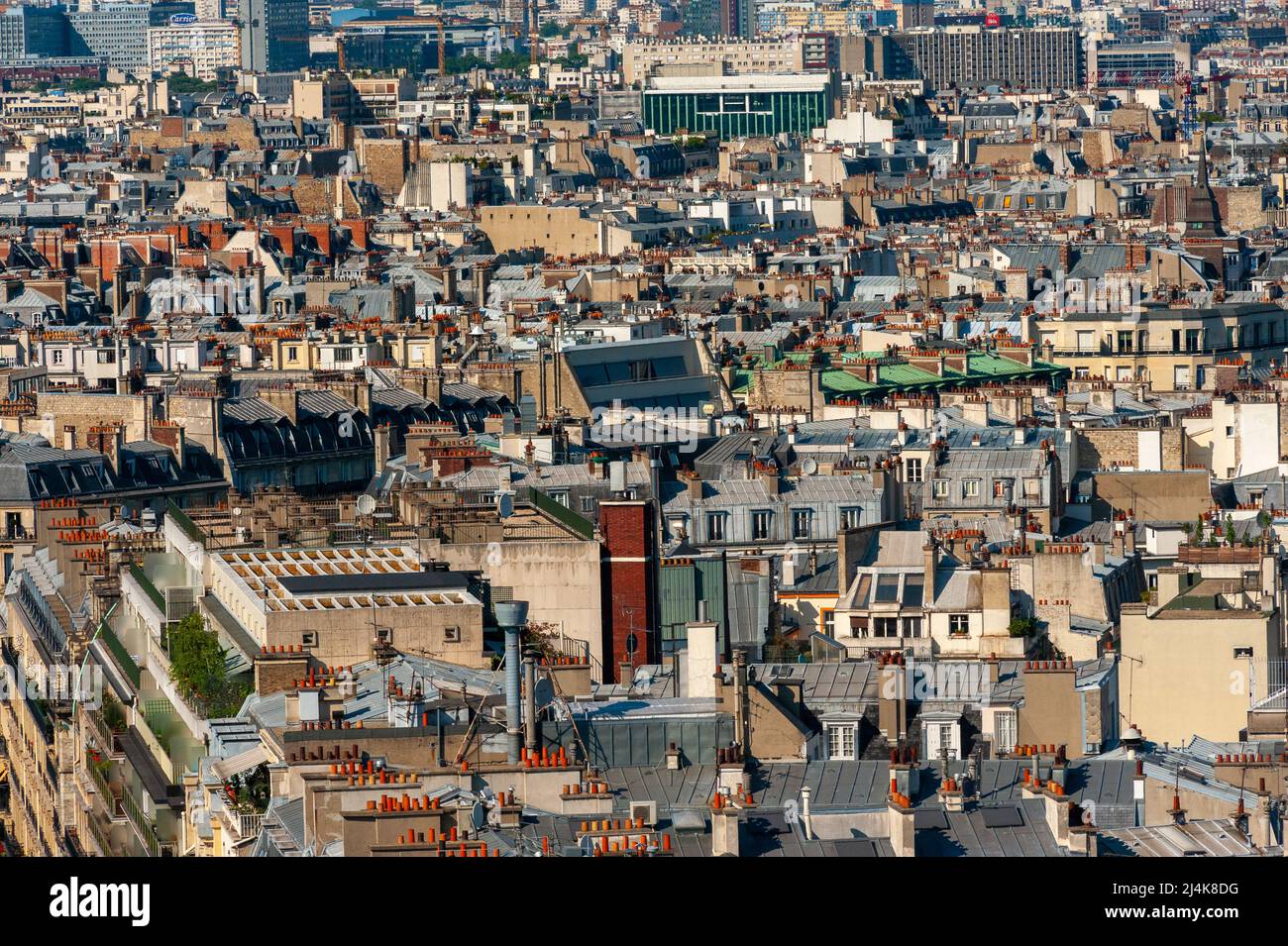 Paris, France, Wide Angle View, Overview, High Angle, Daytime, Rooftops ...