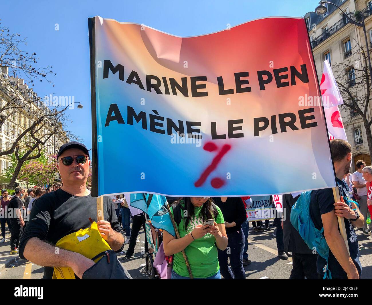 Paris, France, Crowd People Demonstrating at Anti-Extreme Right, Anti ...