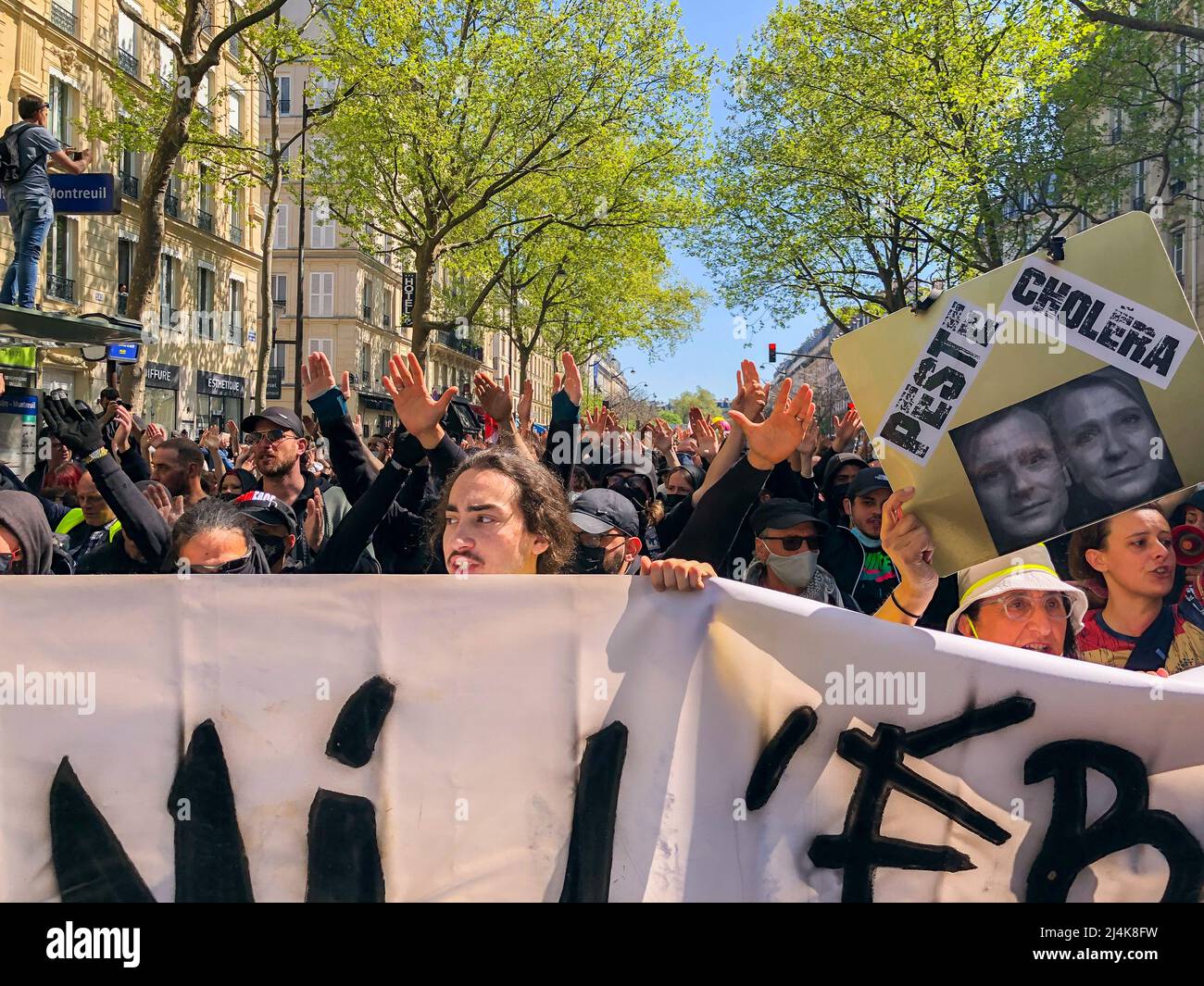 Paris, France, Crowd People Demonstrating at Anti-Extreme Right, Anti ...