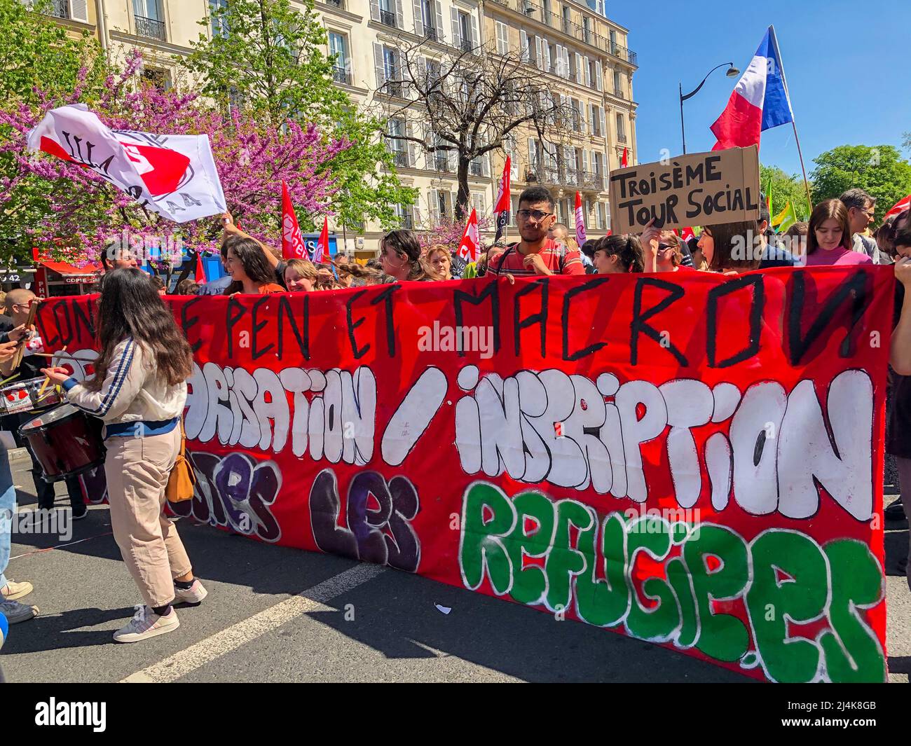 Paris, France, Crowd People Demonstrating at Anti-Extreme Right, Anti ...