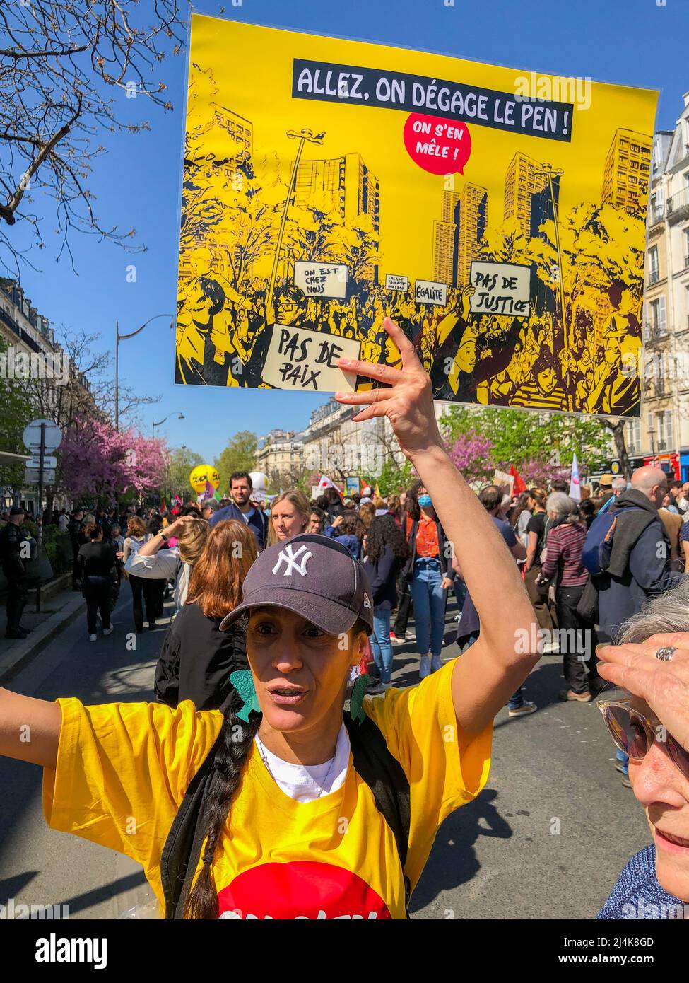 Paris, France, Crowd People Demonstrating at Anti-Extreme Right, Anti ...