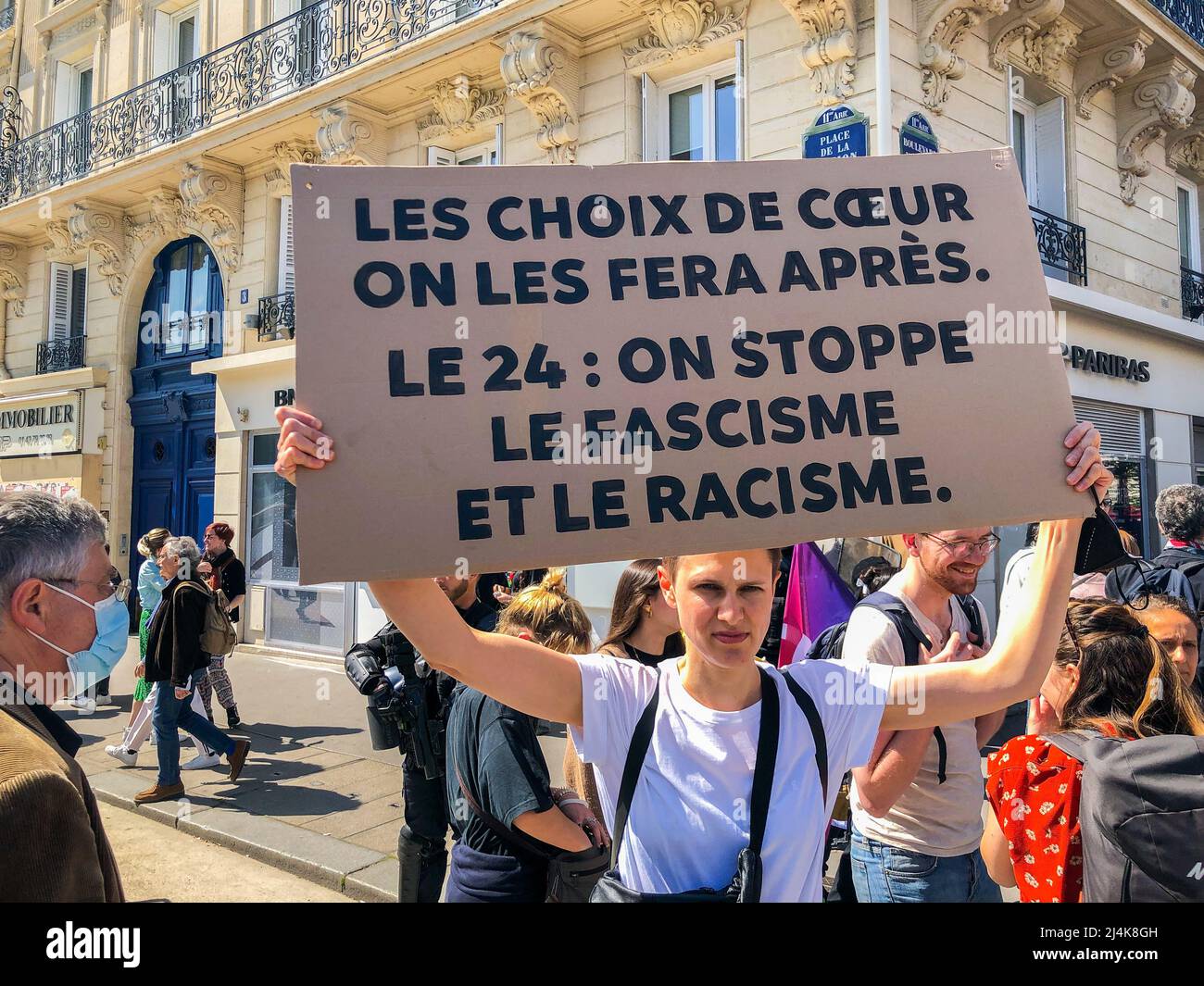Paris, France, Crowd People Demonstrating at Anti-Extreme Right, Anti ...