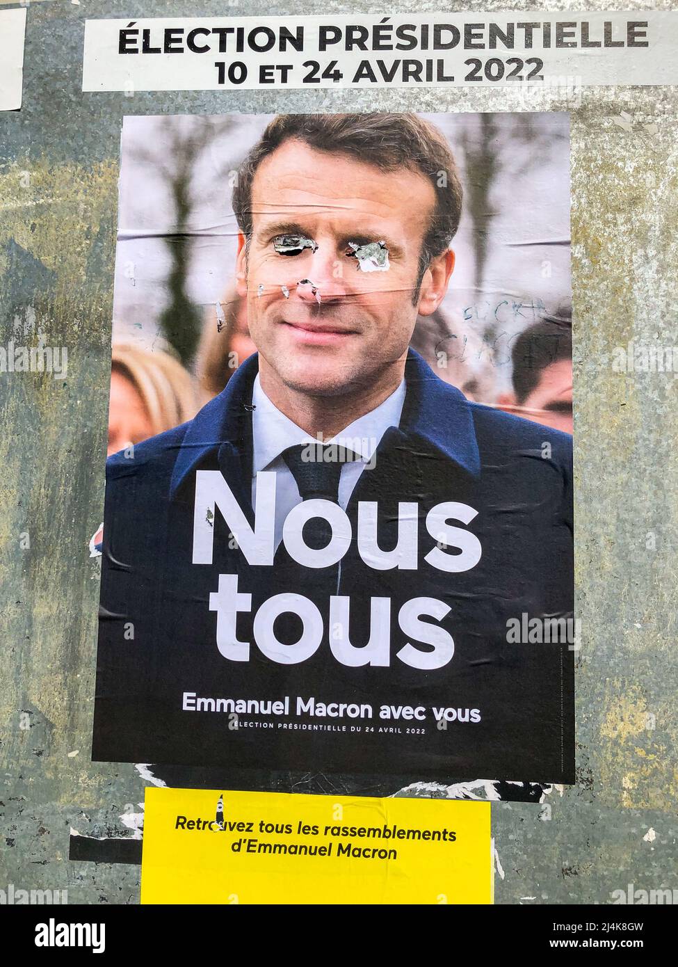 Paris, France, French Election Advertising Posters on Wall, President ...