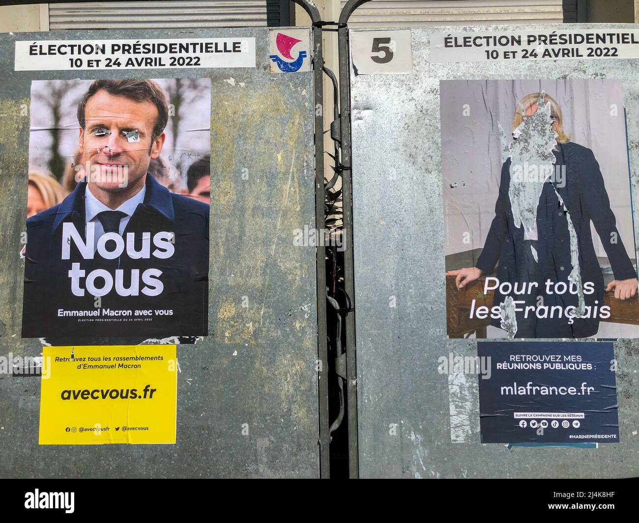 Paris, France, French Election Advertising Posters on Wall, President ...