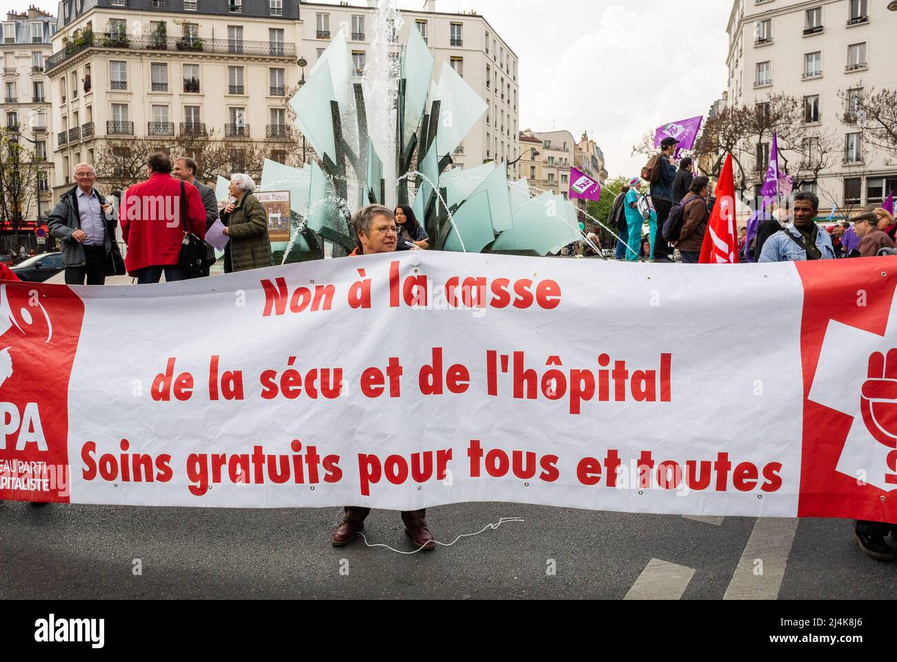 Paris, France, Crowd People Protesting at Nurse's Demonstration for ...