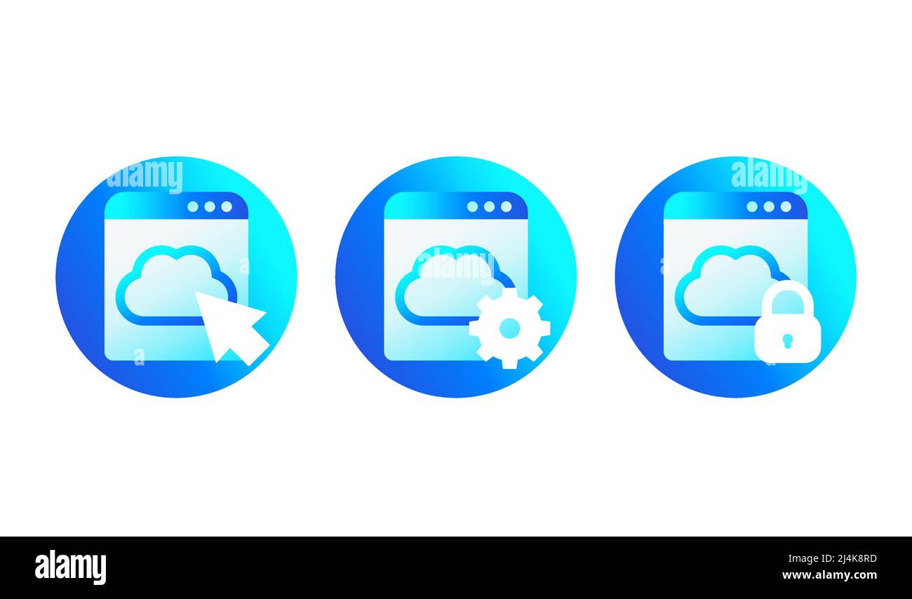 Cloud access icons for web and apps Stock Vector Image & Art - Alamy