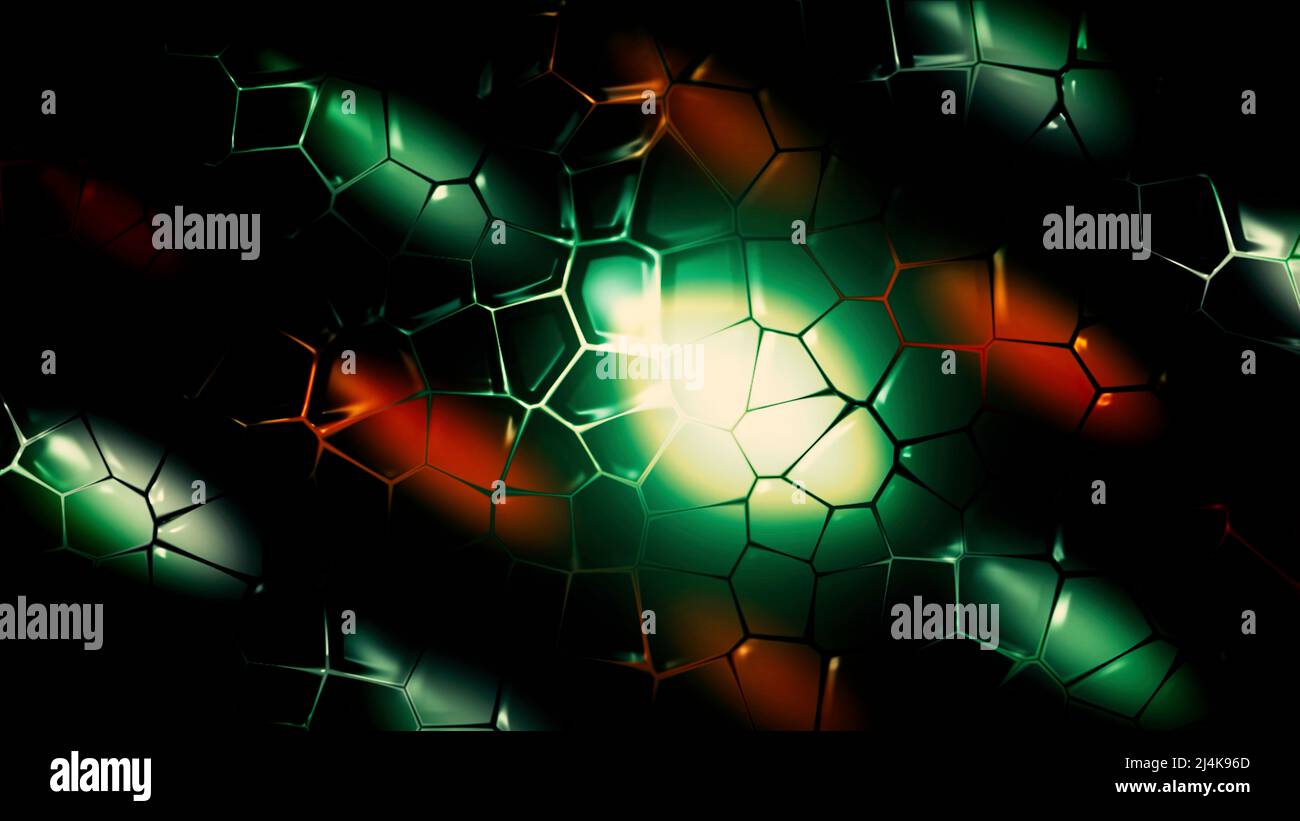 Chloroplast under a microscope, cell division. Motion. Abstract visualization of a cell ...