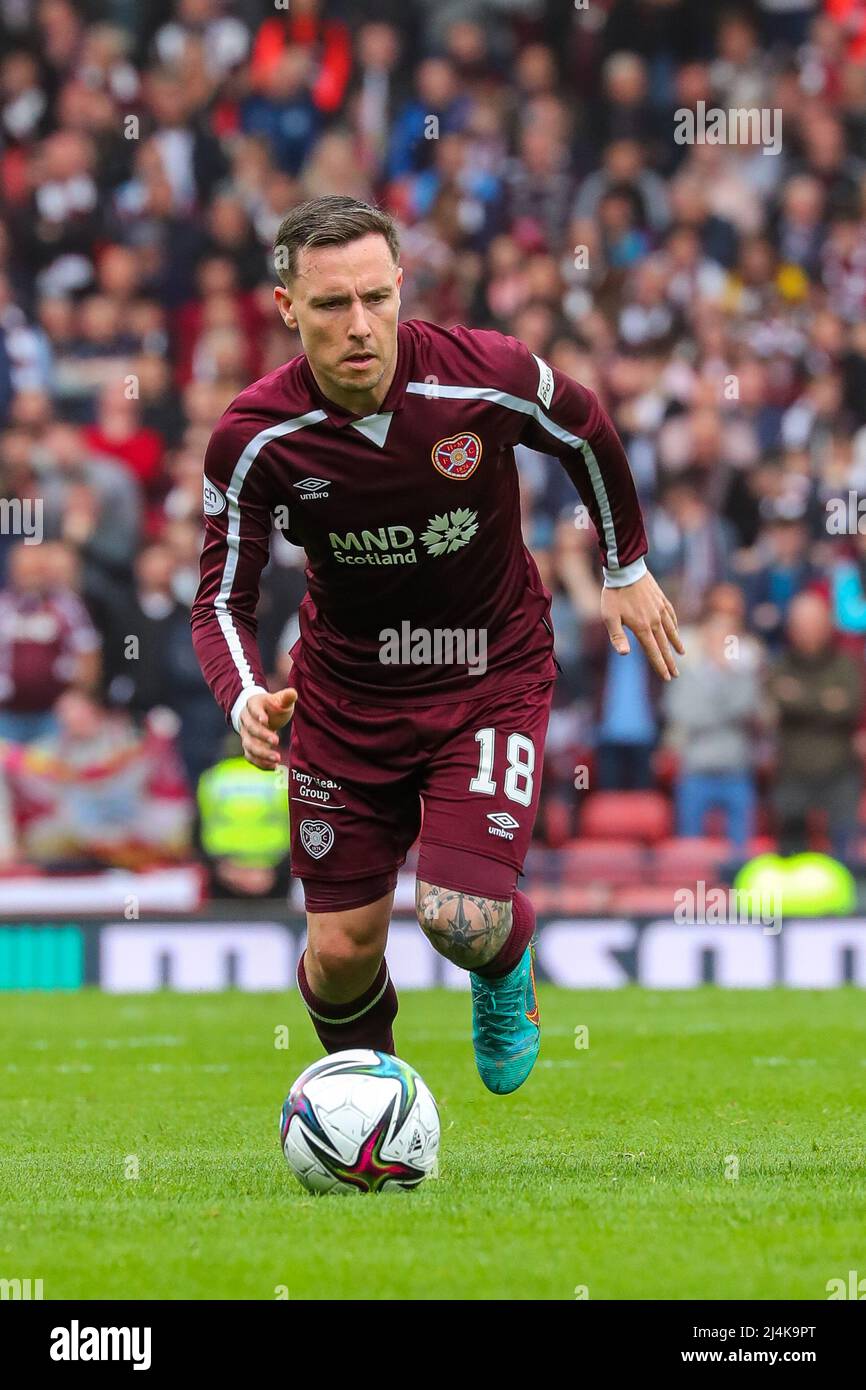 Glasgow, UK. 16th Apr, 2022. The Edinburgh derby teams of Hearts of ...