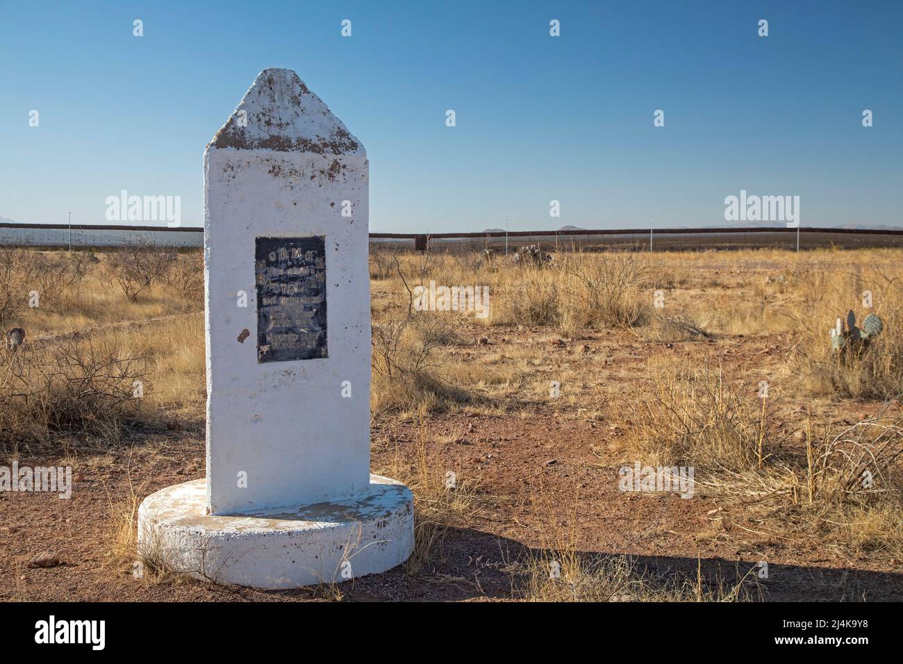 Douglas, Arizona - Just north of the U.S.-Mexico border fence is a ...