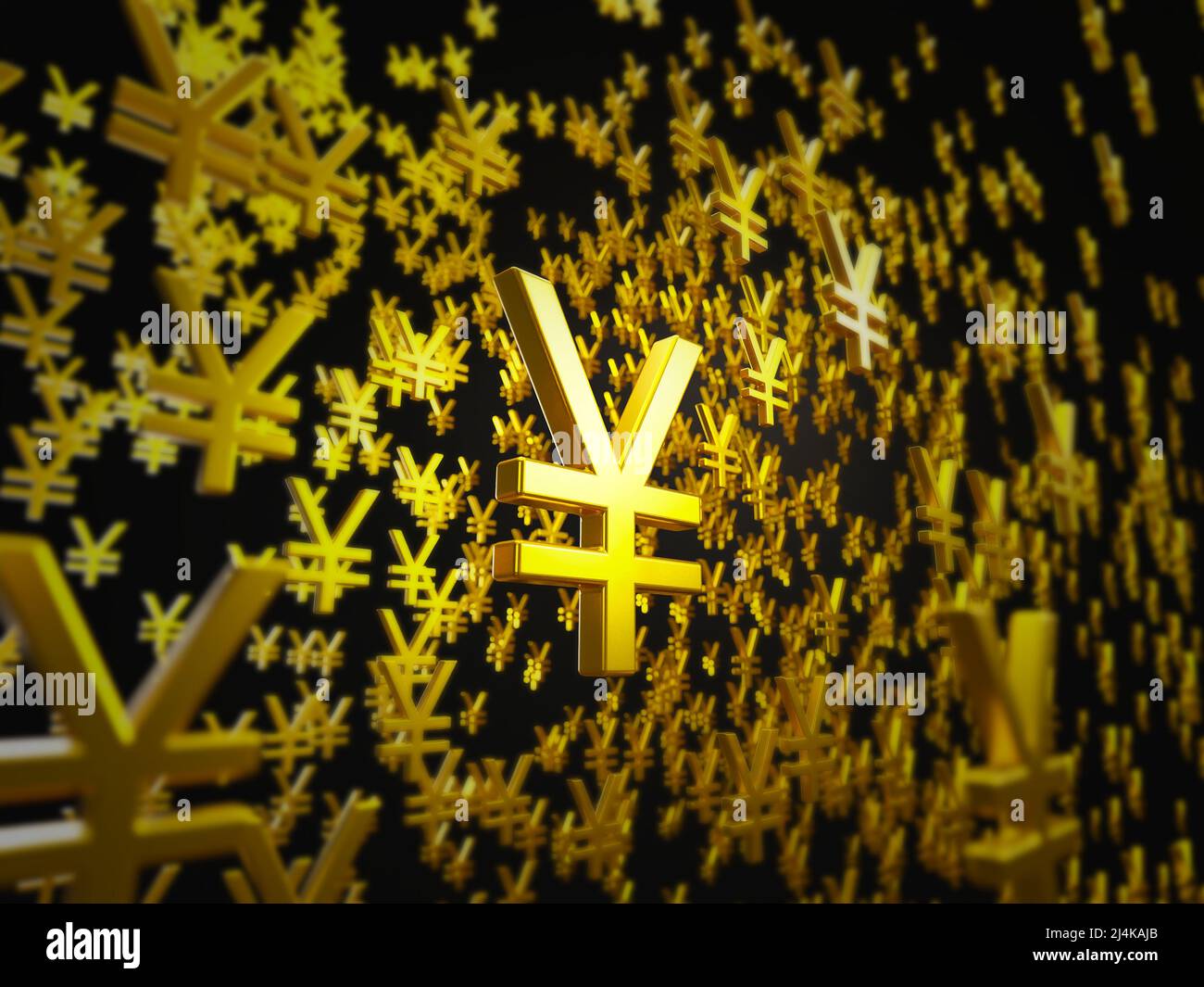 Japanese yen symbol, abstract blur background. 3D rendering Stock Photo ...