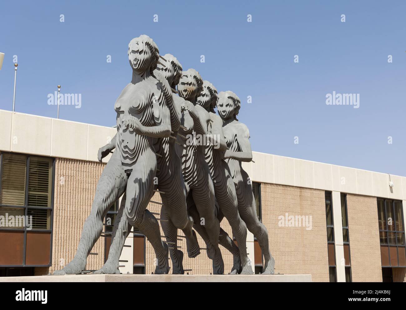Female track memorial on the campus of Texas Tech University Stock ...