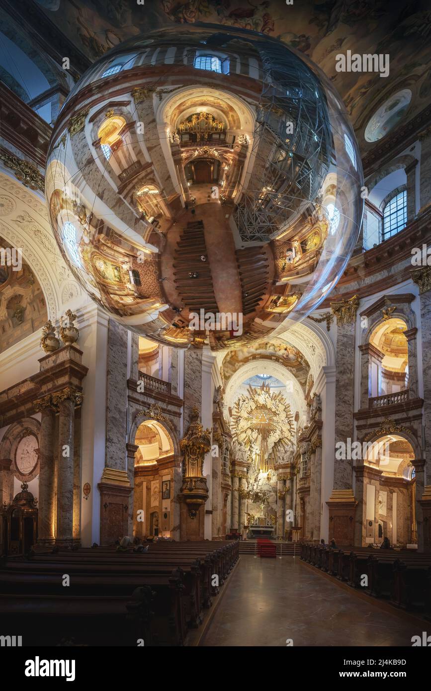Karlskirche Interior (St Charles Church) - Vienna, Austria Stock Photo ...