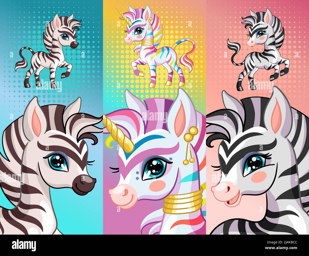 Printable Cartoon Zebras