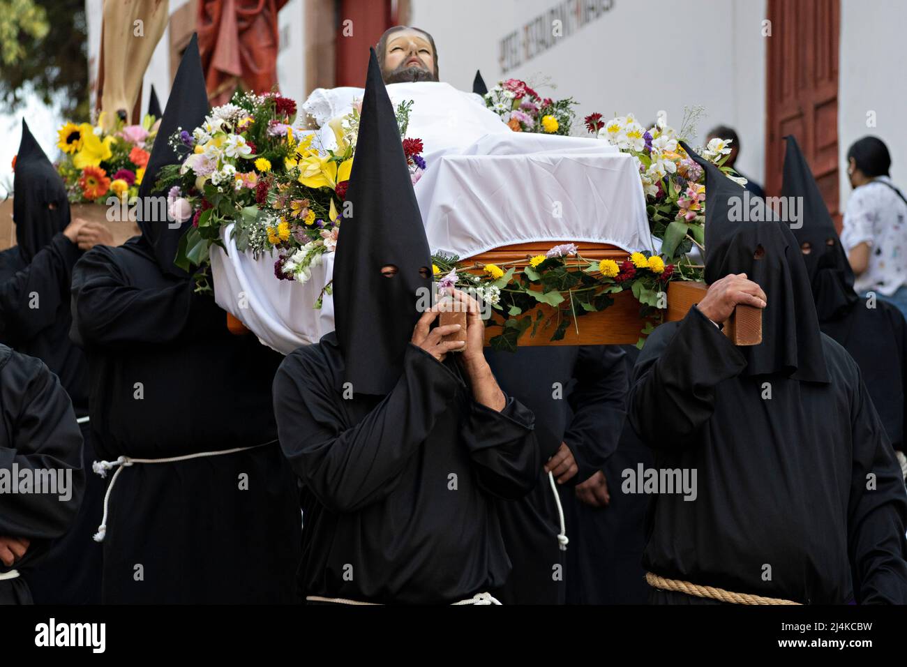 Patzcuaro, Mexico. 12th Apr, 2022. Roman Catholic brotherhood members ...