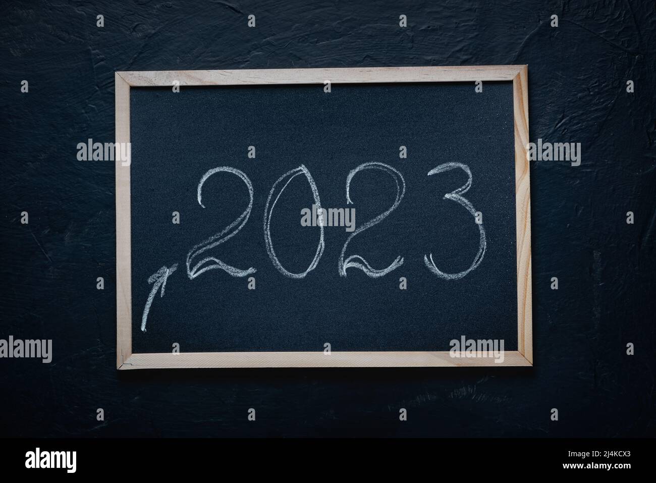 Inscription in chalk on a blackboard. School board, date 2023 Stock ...
