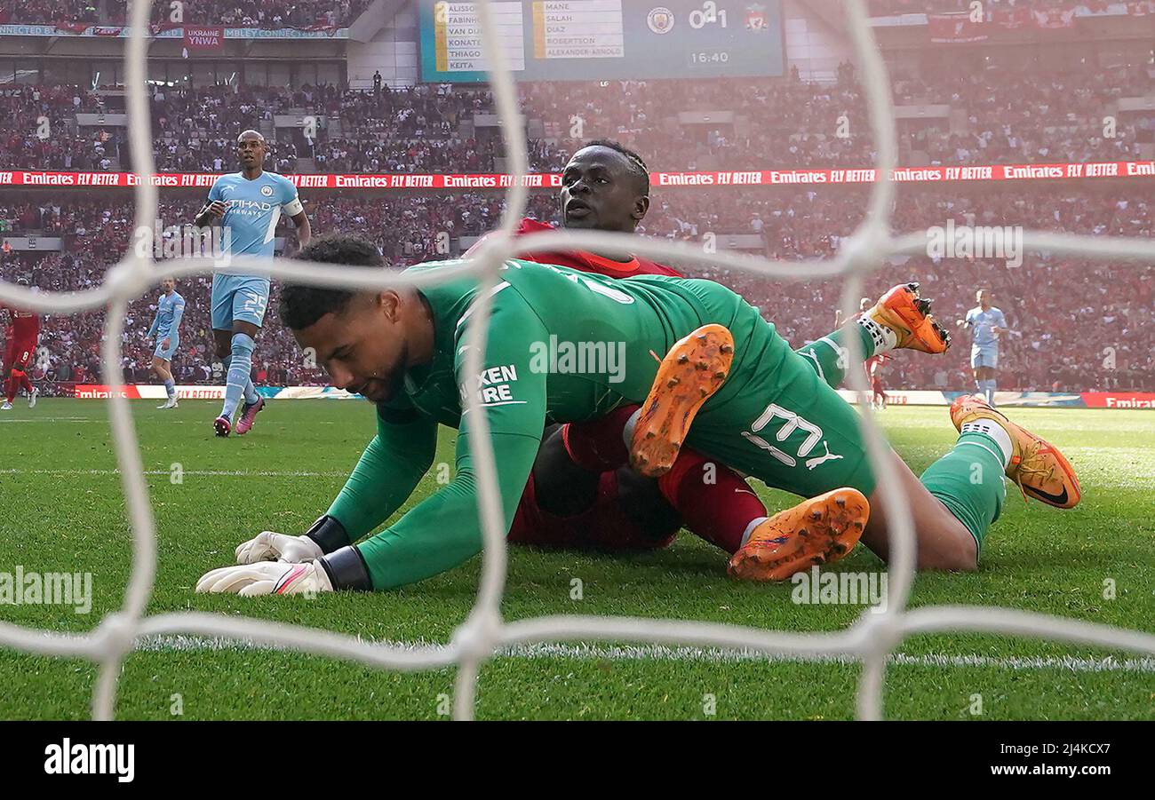 Manchester City goalkeeper Zack Steffen reacts after an error leads to ...