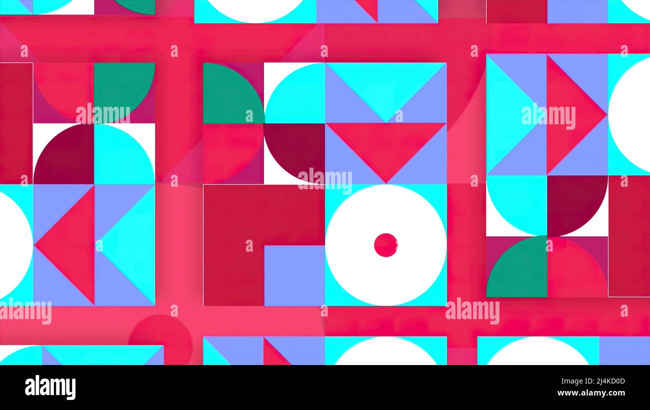 Flashing animation. Motion. Geometric shapes that change color and size ...