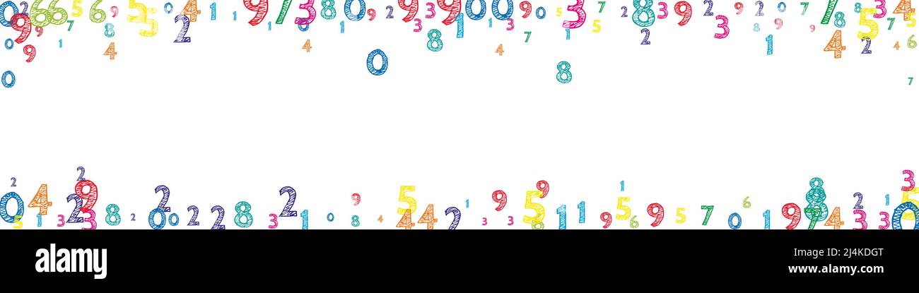 Falling colorful orderly numbers. Math study concept with flying digits ...