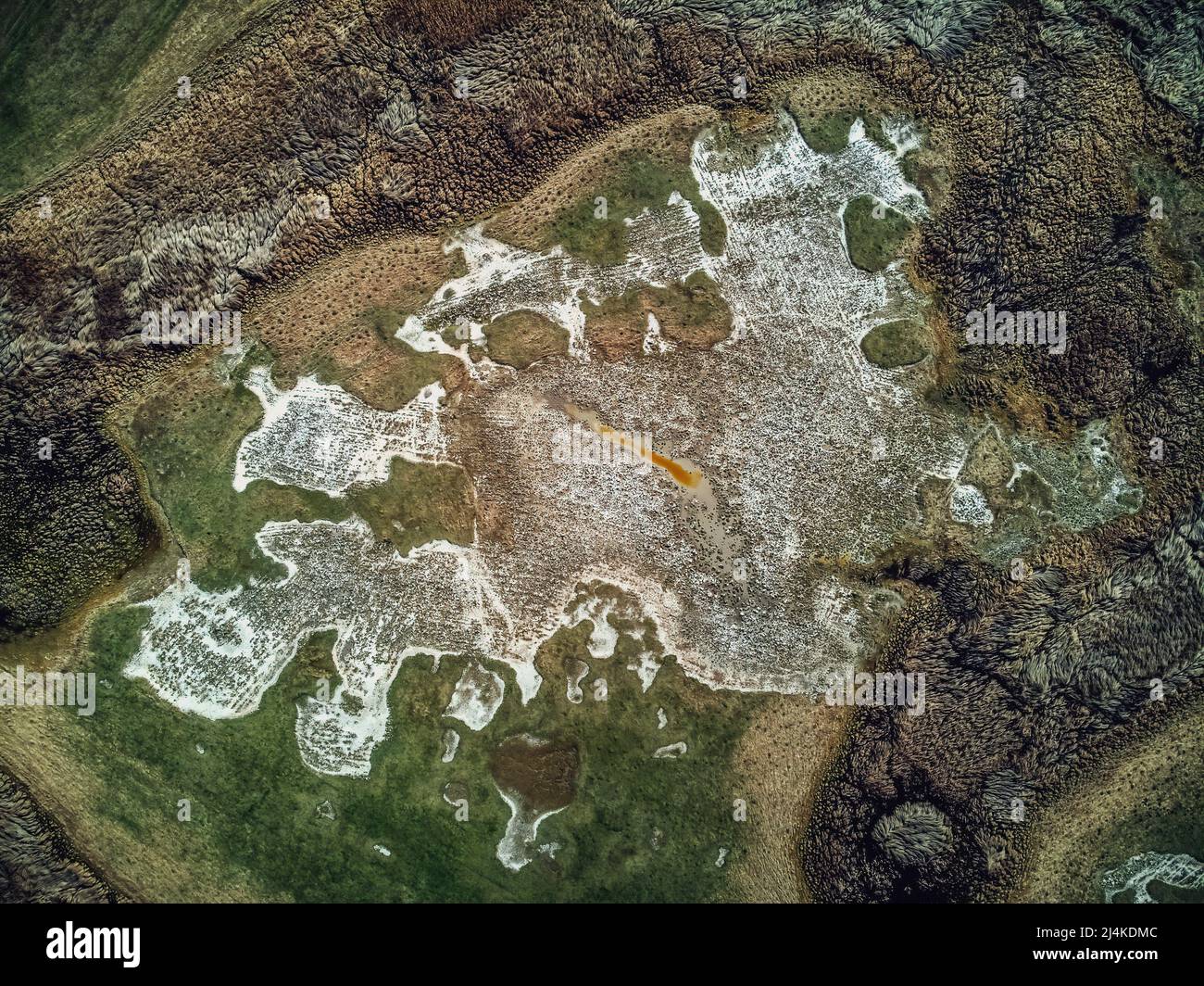 Drone aerial view of a terrain looking like a map. Photo taken on 27th ...