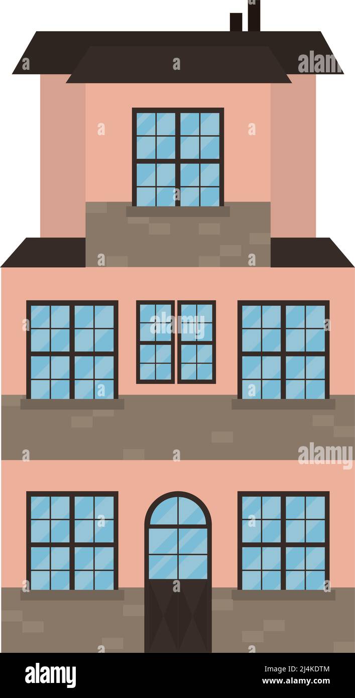Three floors building Cut Out Stock Images & Pictures - Alamy
