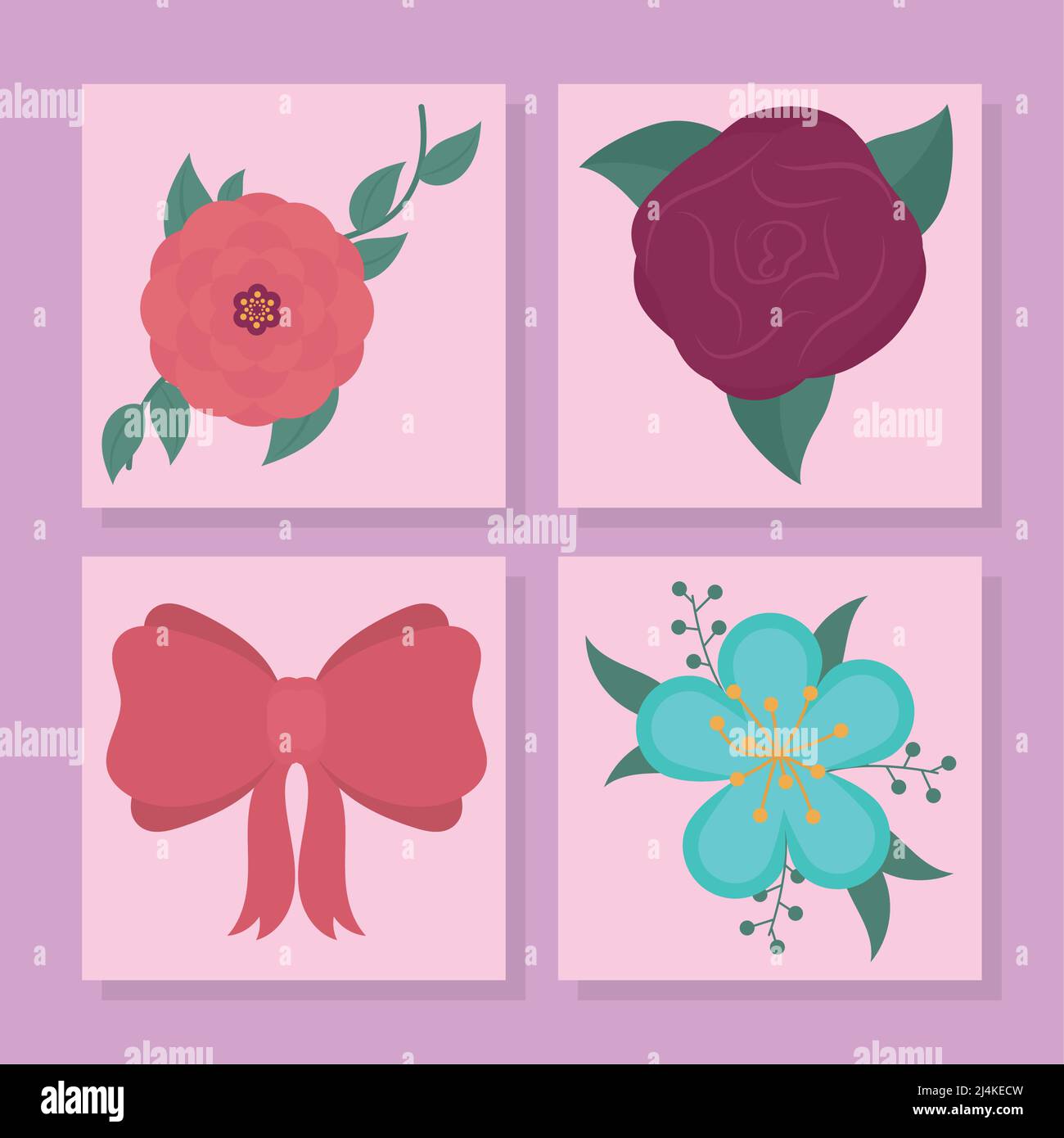 bow and flowers set Stock Vector Image & Art - Alamy