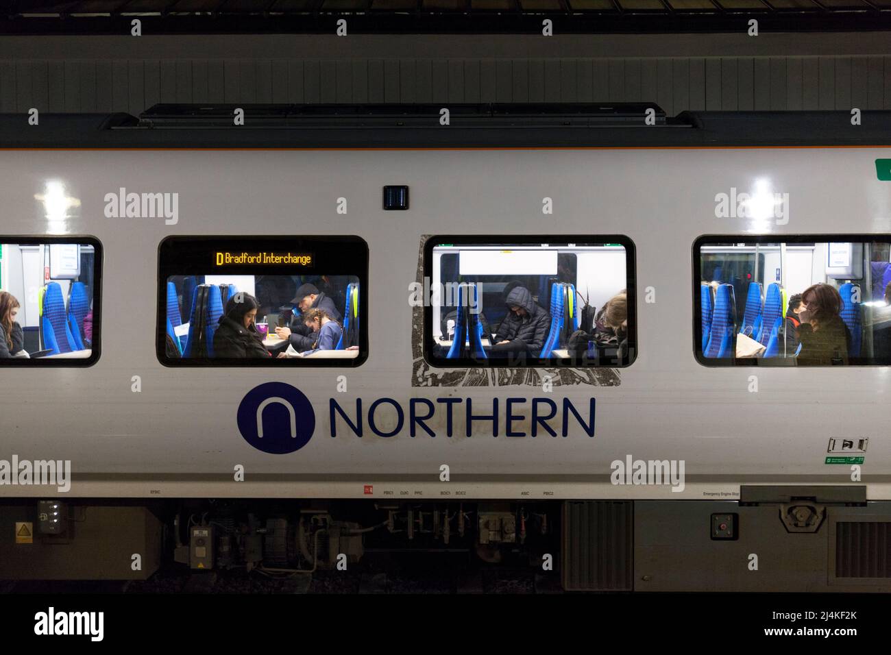 Northern Rail passengers, rail commuters on a Northern Rail train Stock ...