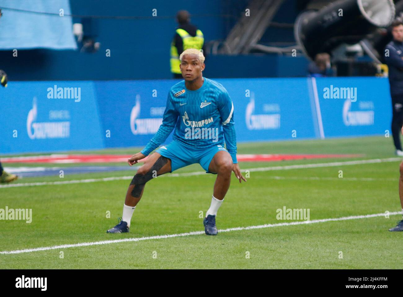 Saint Petersburg, Russia 16 April 2022: Football. Russian Premier League 2021-2022. Zenit FC FC ...